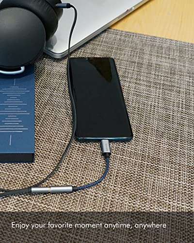 jstma USB C to 3.5mm Headphone Microphone Adapter 3.5mm TRRS Jack Microphone to USB Type C Audio Cable Dongle Compatible for Google Pixel Samsung Galaxy Type C Phones for Video Conferencing Volgging