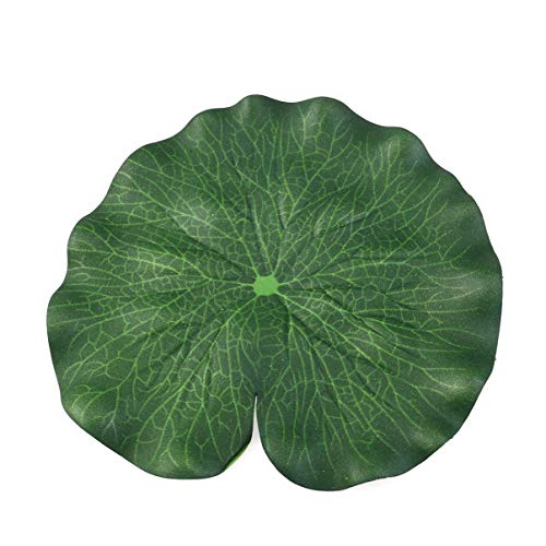 Cabilock 20pcs Artificial Lotus Leaf Floating Lotus Leaves Green Lily Pads Foliage Pond Decor Aquarium Tank Fake Leaves 18cm