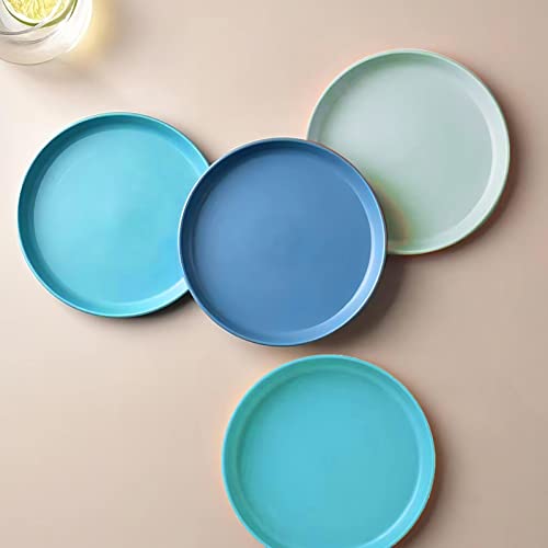 Homestockplus Dinner Plates Wheat Straw Fiber Plate Sets Unbreakable Environment Friendly Plates Microwave Save Dish Washer Safe For Salad Pasta Safe [Set of 8]