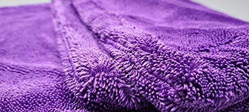 DEUTSCHMOTOR Super Fast 1600 GSM Large Microfiber Drying Towels 31"x20" (80x50cm) one Towel drys one car 2022 Twist-Loop Design (Purple)