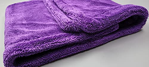 DEUTSCHMOTOR Super Fast 1600 GSM Large Microfiber Drying Towels 31"x20" (80x50cm) one Towel drys one car 2022 Twist-Loop Design (Purple)