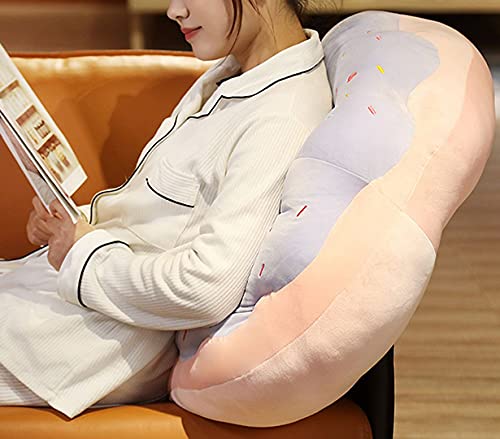 ChezMax Round Donut Pillow Print Decorative Comfortable Soft Plush Funny Food Shaped Pad Seat Back Stuffed Cushion Adult and Kids for Couch Chair Floor Sofa Chocolate