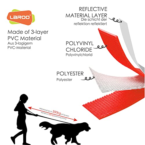 LaRoo Long Dog Leash 32 Feet with Reflective Strip, Waterproof Dog Training Leads Heavy Duty Nylon Recall Lead, Long Line Leash for Pet Puppy Medium Large Dog Training Camping Playing