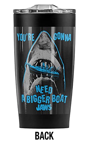 Logovision Jaws Bigger Boat Stainless Steel Tumbler 20 oz Coffee Travel Mug/Cup, Vacuum Insulated & Double Wall with Leakproof Sliding Lid | Great for Hot Drinks and Cold Beverages