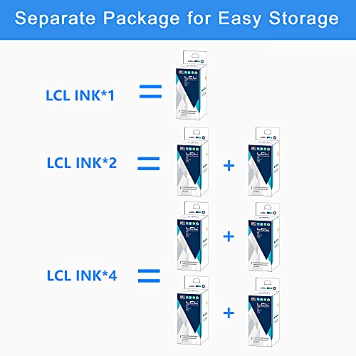 LCL Compatible Ink Bottle Replacement for Canon GI21 GI-21 GI-21PGBK GI-21BK GI-21C GI-21M GI-21Y PPIXMA G3260 G2260 G1220 (4-Pack Black Cyan Magenta Yellow)