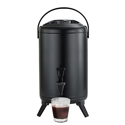 Stainless Steel Insulated Beverage Dispenser 10 Liter/2.64 Gallon with Spigot for tea, coffee, cold milk, water, juice in parties, offices, weddings (10 Liter/2.64 Gallon)