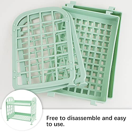 QUMENEY Desktop Rack Cosmetic Stationery Storage Holder, 2-Tier Multifunctional Plastic Shelf Makeup Organizer for Skincare Office Kitchen Bedroom Bathroom Home (Pink)