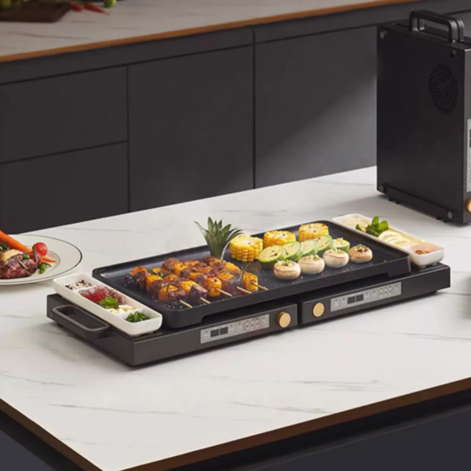 Chefzilla Induction Cooktop 2 Burner Foldable 1800W | Portable Induction Countertop Dual Burner Fast Warm-Up | Induction Hot Plate for Cooking Kitchen RV Camping | Induction Cooker Heater (Black)