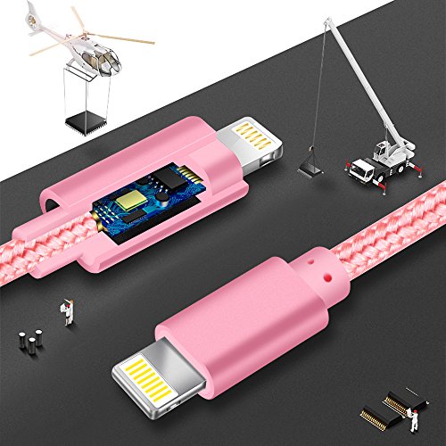 iPhone Charger, 4Packs(3ft 6ft 6ft 10ft) Charging Cable MFi Certified USB Lightning Cable Nylon Braided Fast Charging Cord Compatible for iPhone13/12/11/X/Max/8/7/6/6S/5/5S/SE/Plus/iPad(Pink)
