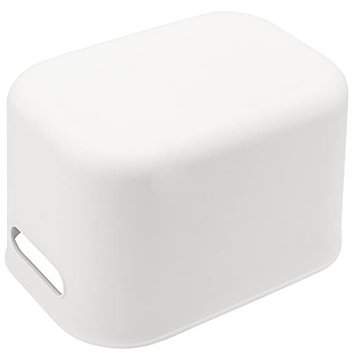 JOIKIT 6 Pack White Storage Bins with Handles, White Bathroom Kitchen Organizer Bin, White Plastic Vanity Storage Bins for Hand Soap, Body Washes, Towels, Shampoos, Lotions, Bath Balls, 10 x 7 x 6.3 Inch