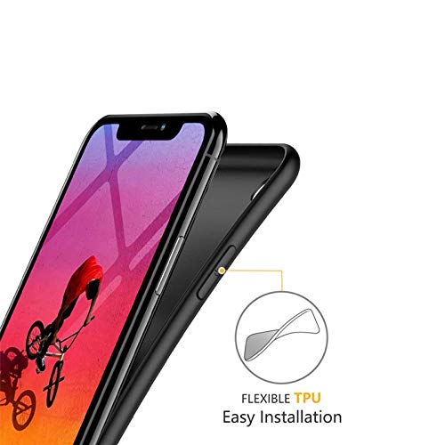 HHUAN Case for Tecno Spark 7T (6.52"), with 2 Tempered Glass Screen Protector. Ultra-Thin Black Soft Silicone Anti-Drop Phone Cover, TPU Bumper Shell for Tecno Spark 7T - WMA25