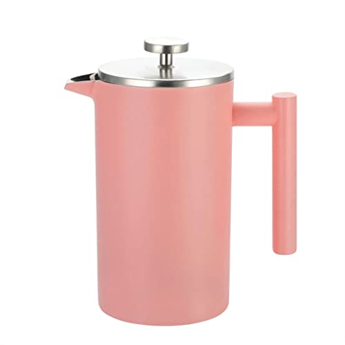 Press Coffee Maker Double-Wall 304 Stainless Steel Coffee Press Brews Coffee and Tea 350/800/1000ml (Color : Green, Size : 1000ml) (Pink 1000ml)