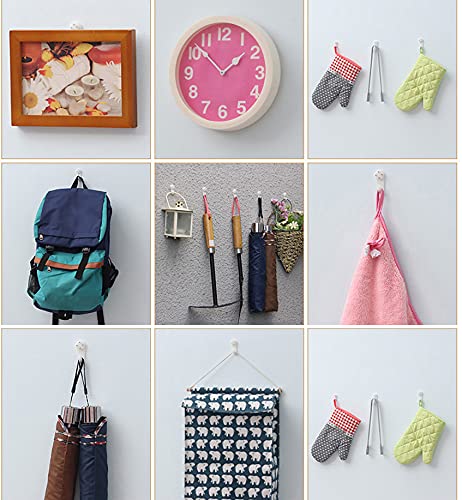 erioctry 20PCS White Durable Non-Trace Wall Picture Hook Powerful Concrete Hard Wall Drywall Picture Hooks Hanging Hook for Picture Photo Frame Clock Hangers