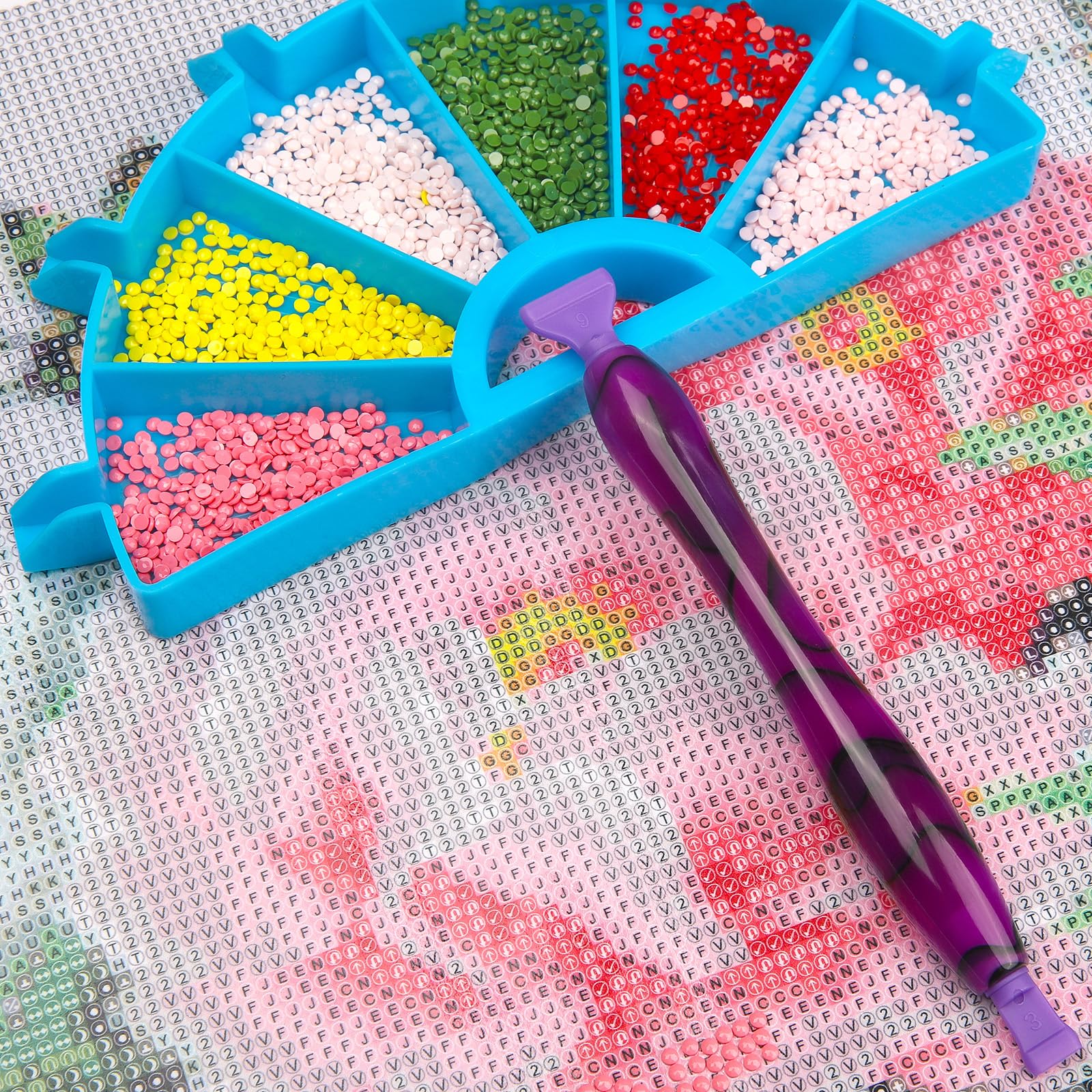 Updated Diamond Painting Pen, 13Pcs Diamond Art Pens with Screw Thread Tips, Diamond Painting Pens Tool Accessories Kit Drill Pen for Diamond Painting Art Nail Art Cross Stitch (Balck&Purple)