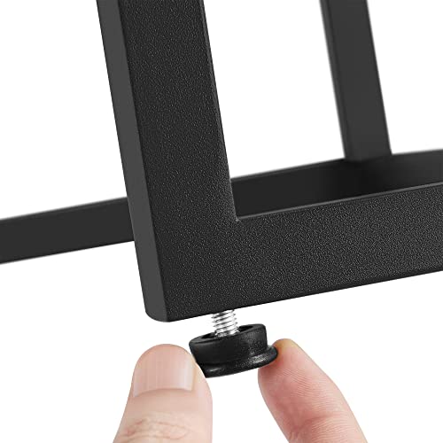 Yaheetech Coffee Table, Tempered Glass Coffee Table, Modern Simple Center Table w/Geometric-Inspired Design & Metal-Frame & Easy Assembly & Open Storage Shelf for Living Room, Office, Black