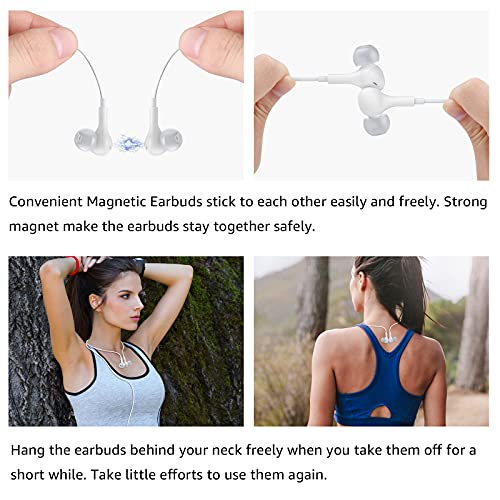USB C Headphones for Samsung S23 S22 Ultra,Magnetic HiFi Stereo USB Type C Earphones Wired Earbuds with Mic Noise Isolation for iPad Pro iPad Air 5 4 Mini 6 Galaxy S21 S20 Flip Pixel 7 6 6a OnePlus 10