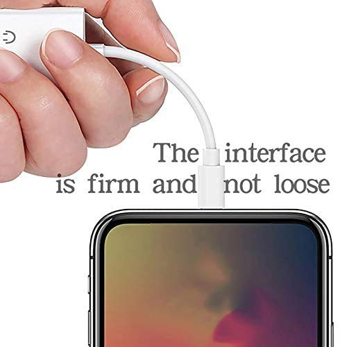 [Apple MFi Certified]2 Pack Charger Headphones Adapter for iPhone,Lightning to 3.5mm Headphone Jack Adapter,2 in 1 Jack Dongle Audio & Charger Splitter Adapter Compatible with iPhone 12/11/XS/XR/X/8/7