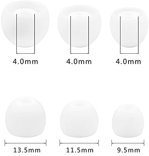 ALXCD Ear Tips Compatible with JBL Live 300 Tune 125TWS Bluetooth Headphones, 6 Pairs S/M/L Sizes Replacement Silicone Earbud Tips, Replacement for JBL Tune 125TWS Live300,White