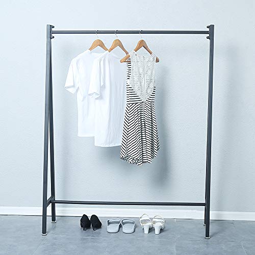 SULIANG Modern Clothing Rack for Boutiques,Heavy Duty Clothes Rack for Hanging Clothes,Industrial Garment Rack Standing Retail Display(Black)