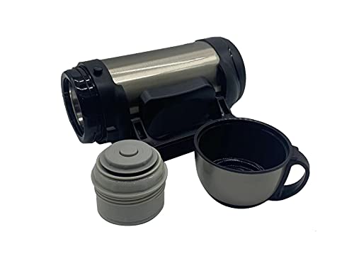 Thermos with Handle Hidden Strap Stanley Classic Silver Vacuum Insulated Wide Mouth Bottle-1.2L Capacity