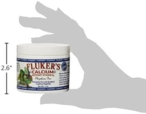 DBDPet Fluker's Reptile Calcium Supplement Without Vitamin D3 4oz - Includes Attached Pro-Tip Guide