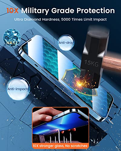 MRGLAS 2-Pack [Auto-Alignment Kit] Screen Protector for iPhone 13 Pro Max/ 14 Plus 6.7" [10X Military Grade Protection] iPhone 13 Pro Max/ 14 Plus Diamond Hard Tempered Glass Film Case-Friendly