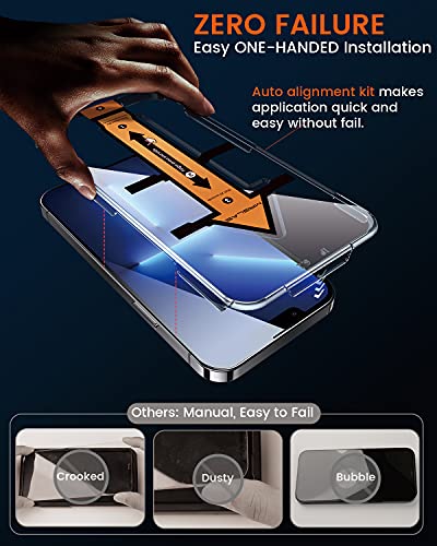 MRGLAS 2-Pack [Auto-Alignment Kit] Screen Protector for iPhone 13 Pro Max/ 14 Plus 6.7" [10X Military Grade Protection] iPhone 13 Pro Max/ 14 Plus Diamond Hard Tempered Glass Film Case-Friendly