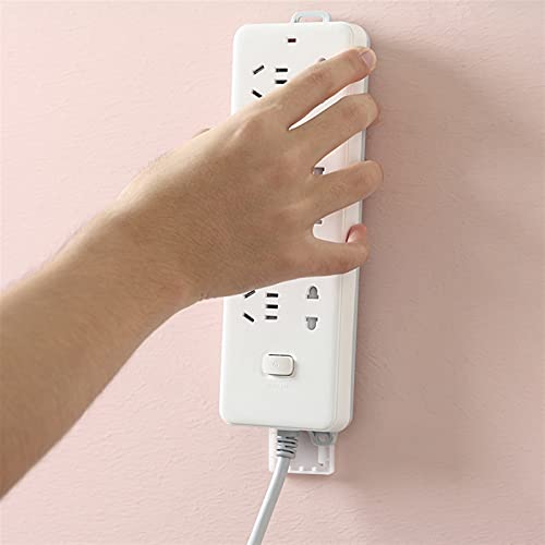 HAISERVEN 6PC Seamless Punch Free Plug Sticker Holder Wall Fixer Power Strip Holders Storage Sockets Wall Holders Shelf Stand Holder Plug Hook Hook (Color : Blue)