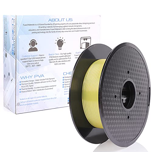 Fused Materials PVA 3D Printer Filament, 2.85mm, 0.5kg roll - Dissolvable Filament - Water Soluble Filament for 3D Printers and 3D Pens