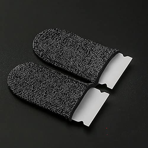 ABALDI Gaming Finger Sleeves for Mobile Game Controllers Highly Conductive 100% Silver Thread Durable 24-Needle Weave for Pubg Fortnine(Black 6 PCS)