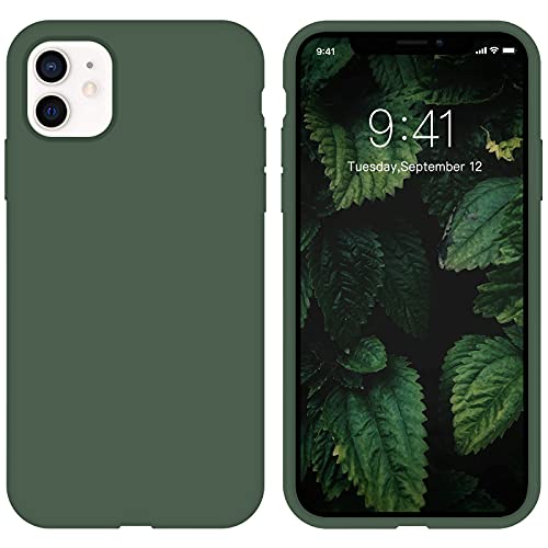 ZVastt iPhone 11 Case iPhone 11 Phone Case Liquid Silicone Soft Gel Rubber Cover Microfiber Lining Anti-Scratch Durable Full Body Shockproof Protective Phone Cases for iPhone 11 6.1", Forest Green