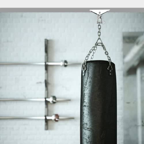 Heavy Bag Hanger, Punching Bag Hook Hangers Brackets With Custom silent nylon bushing 360° Rotation Wood Beam Holder Body Weight Strength Training Systems, Aerial Yoga Swing &Hammock,Resistance Band