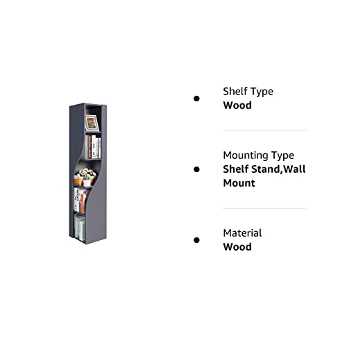 AOTIFARM Wall Corner Bookcase Tall Bookshelf Storage Organizer 5 Tiers Corner Shelf Stand Wood Display Storage Rack Home Furniture Natural Wood Ladder Shelf