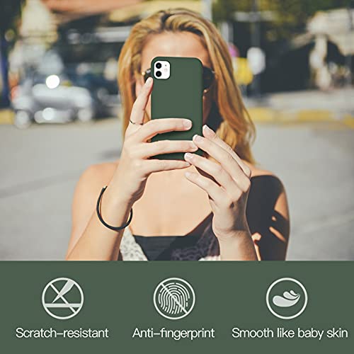 ZVastt iPhone 11 Case iPhone 11 Phone Case Liquid Silicone Soft Gel Rubber Cover Microfiber Lining Anti-Scratch Durable Full Body Shockproof Protective Phone Cases for iPhone 11 6.1", Forest Green