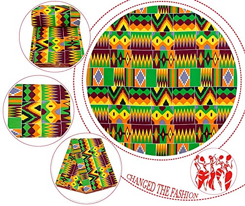 African Fabric Cotton Ankara Print Fabric 6 Yards for Party Dress