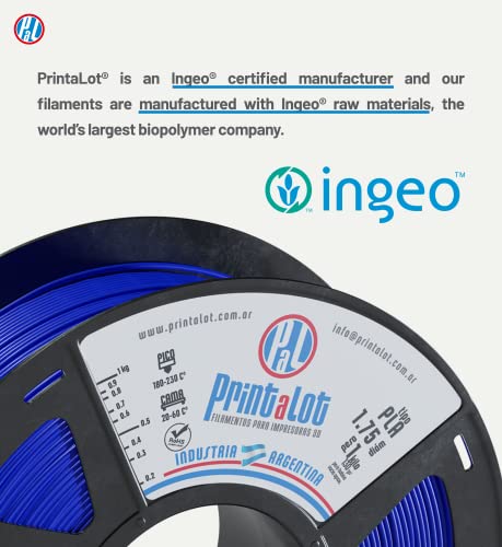 PRINTALOT PLA 3D Printer Filament, Dimensional Accuracy +/- 0.03 mm, 1 kg Spool, 1.75 mm Gold
