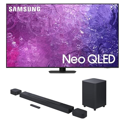 Samsung QN55QN90CAFXZA 55 Inch Neo QLED Smart TV with 4K Upscaling with a BAR-700 5.1ch Soundbar and Subwoofer with Surround Speakers (2023)