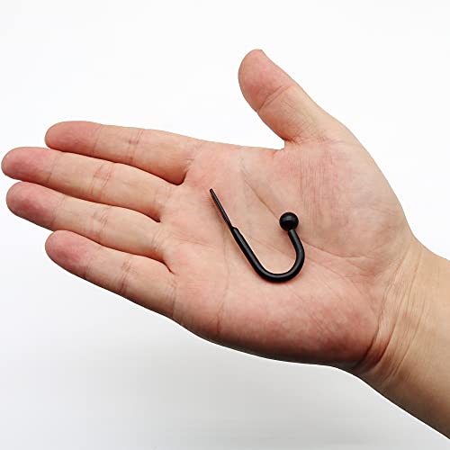 BERYLER Black Coat Hooks, 20-Pack 1”x2” Heavy Duty Single Wall Hooks with Metal Screws Included, Wall Mounted Hook for Hanging Clothes, Hats, Bags, Scarfs, Keys