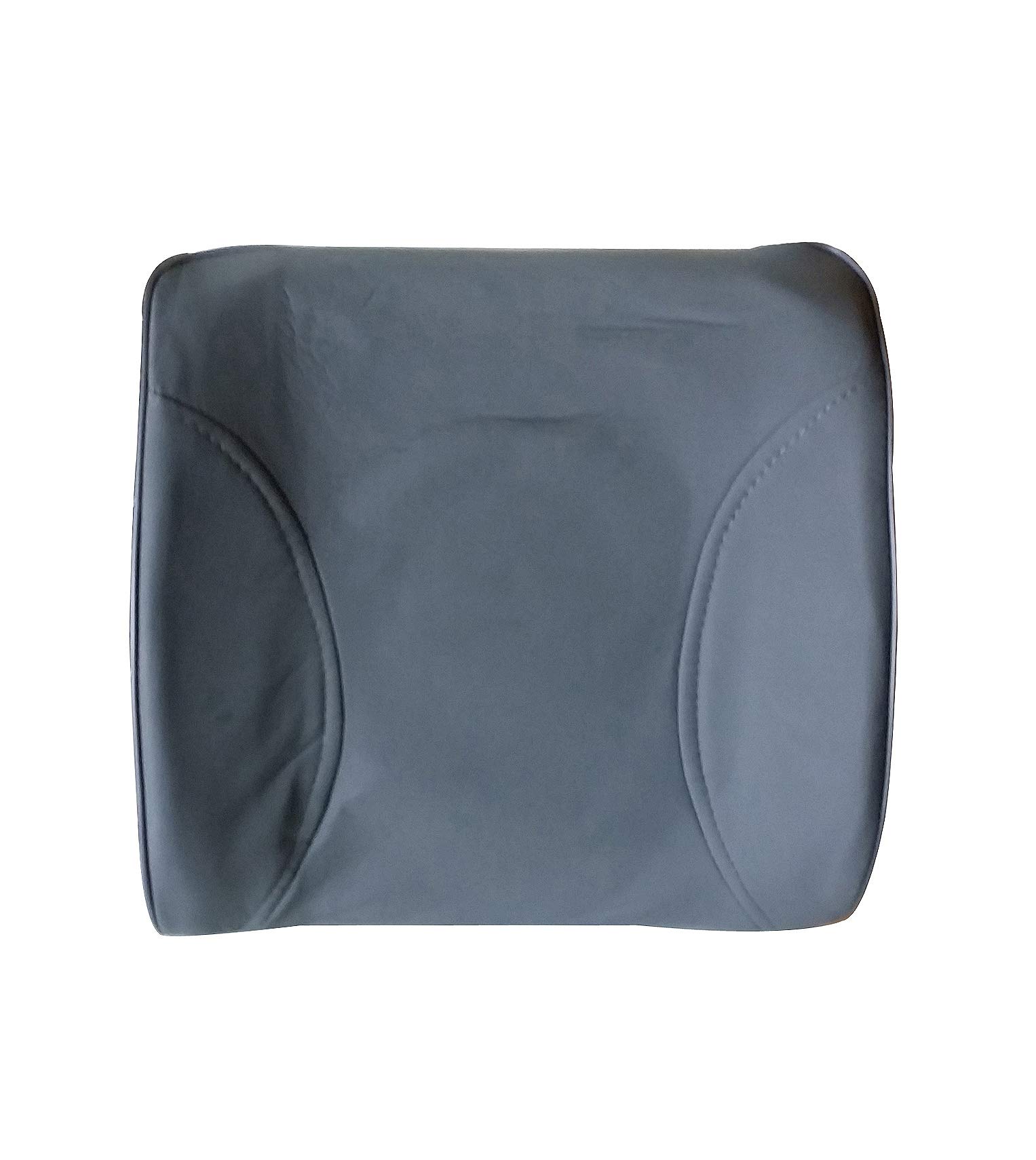 ALLBrand Car Truck Office, Chair Faux Leather Lumbar Support Pillow Memory Form Back Cushion (Gray)