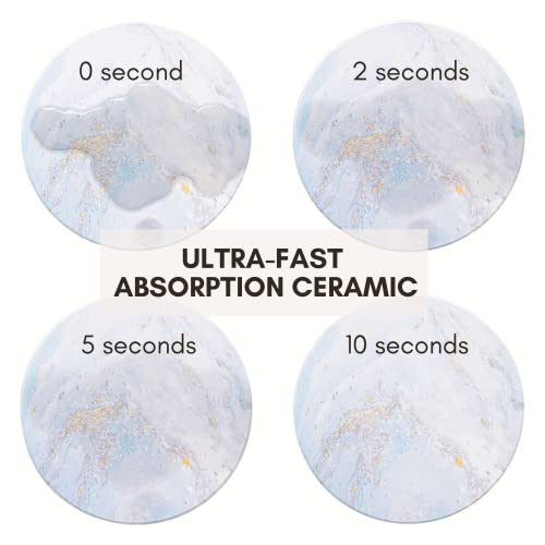 Coasters Set of 6 with Holder, Coffee Table Decor, Coasters for Drinks, Coasters Coffee Table, Coaster Set, Marble Coasters, Drink Coasters, Stone Coasters for Drinks Absorbentā¦