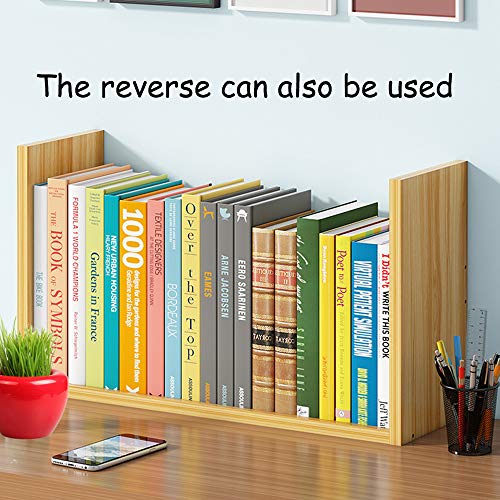 Catekro Desktop Bookshelf, Table Top Shelves, Desktop Shelves & Office Shelves, Desk Organzier, Storage Rack Adjustable Wood Display Simple Style Suitable for Study School(Black)