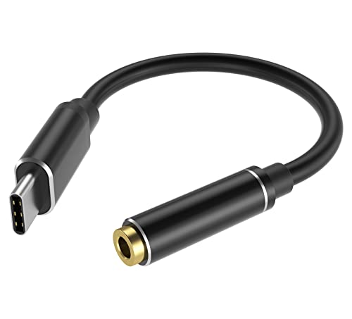 Yinker USB C to 3.5mm Female Headphone Jack Adapter【1 Pack】,Type C to Aux Audio Dongle Cable Cord