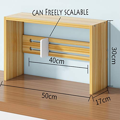 Catekro Desktop Bookshelf, Table Top Shelves, Desktop Shelves & Office Shelves, Desk Organzier, Storage Rack Adjustable Wood Display Simple Style Suitable for Study School(Black)