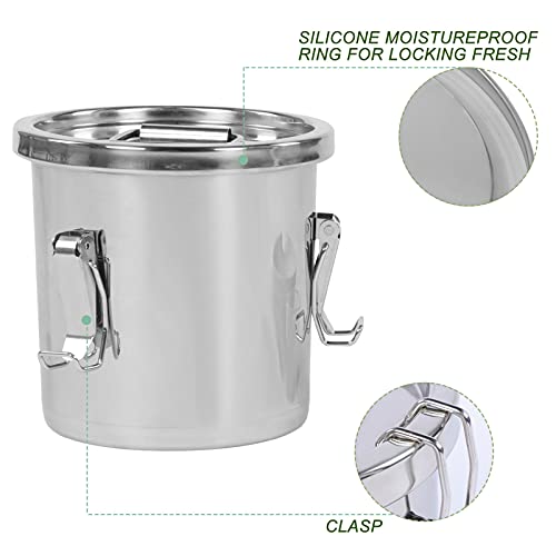 jojofuny Stainless Steel Rice Bucket Grain Storage Bin Rice Dispenser Container Bacon Grease Container Milk Bucket Can for Rice Dry Foods Flour