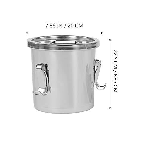 jojofuny Stainless Steel Rice Bucket Grain Storage Bin Rice Dispenser Container Bacon Grease Container Milk Bucket Can for Rice Dry Foods Flour