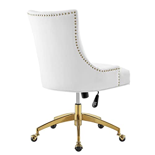 Modway Regent Tufted Performance Velvet Swivel Office Chair in Gold White