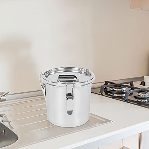 jojofuny Stainless Steel Rice Bucket Grain Storage Bin Rice Dispenser Container Bacon Grease Container Milk Bucket Can for Rice Dry Foods Flour