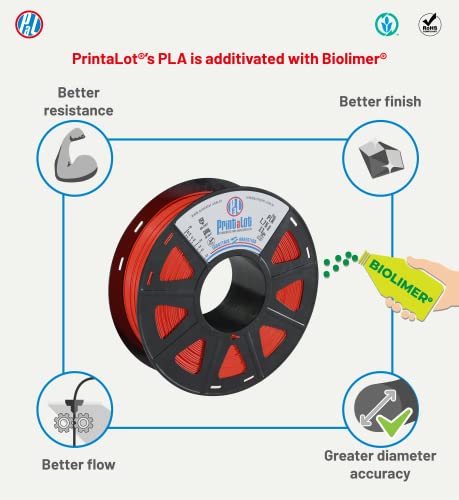 PRINTALOT PLA 3D Printer Filament, Dimensional Accuracy +/- 0.03 mm, 1 kg Spool, 1.75 mm Stone