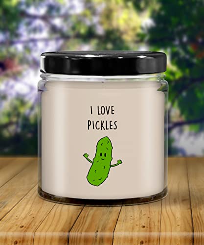 I Love Pickles Candle - Soy Wax Candle - Hand Poured Candle - 9 oz Vanilla-Scented Candle - Candle Jar