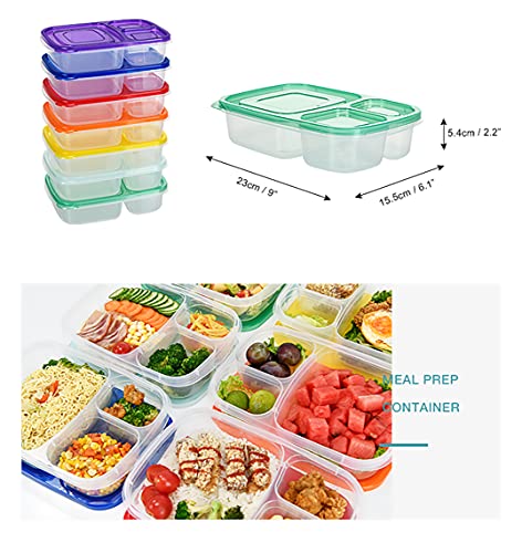 Maizsur Bento Box Adult Lunch Box,Kids Reusable Meal Prep Containers With Lids Fruit Vegetable salad Snack Food Storage Container Boxes Suitable for School Work Picnic and Travel(7-Piece Set)